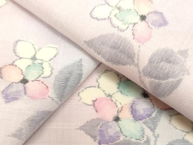 平和屋着物●上質な紬　草花文　正絹　逸品　DAAV1474tw