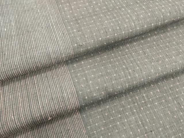 平和屋着物●本場結城紬　重要無形文化財　結城紬　蚊絣　間道　正絹　逸品　DAAV1486tw
