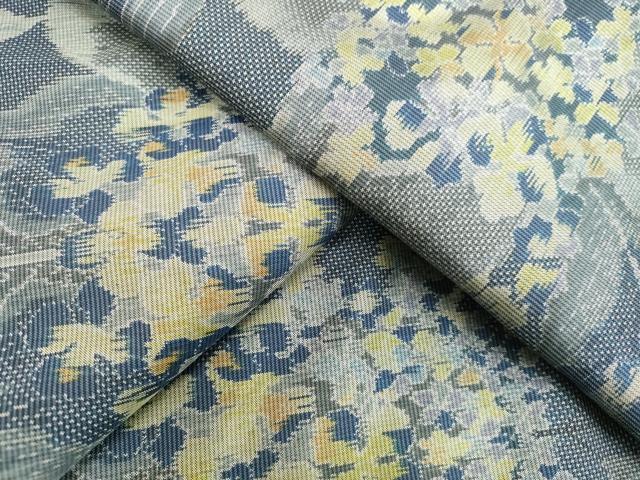 平和屋着物●本場大島紬　紫陽花　正絹　逸品　DAAV1505tw