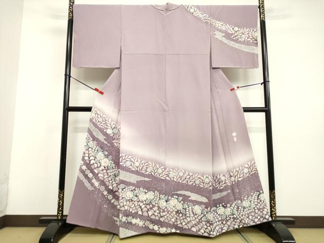 平和屋着物●越後十日町の一流染匠　桐屋・翠山工房　訪問着　絞り　辻が花　暈し染め　鬼しぼ縮緬　正絹　逸品　DAAV1515tw