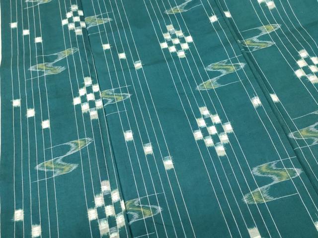 平和屋着物▽綿琉球　単衣　琉球絣　綿　逸品　DAAV1664op