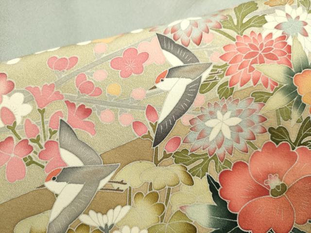 平和屋着物○京加賀友禅 松本健一 色留袖 花鳥文 暈し染め