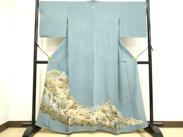 平和屋着物▽豪華色留袖　単衣　友禅　作家物　風景文　正絹　逸品　DAAV3115du