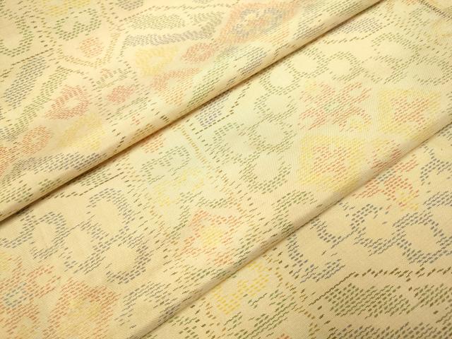 平和屋着物▽本場大島紬　単衣　吉祥花文　正絹　逸品　DAAV3129du