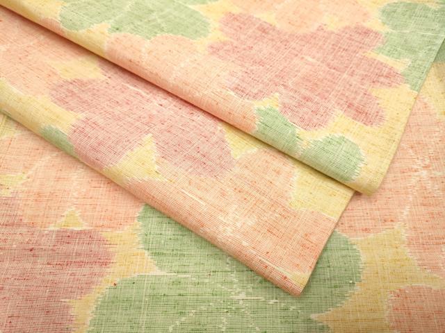 平和屋着物▽上質な紬　単衣　舞花文　正絹　逸品　DAAV3158du