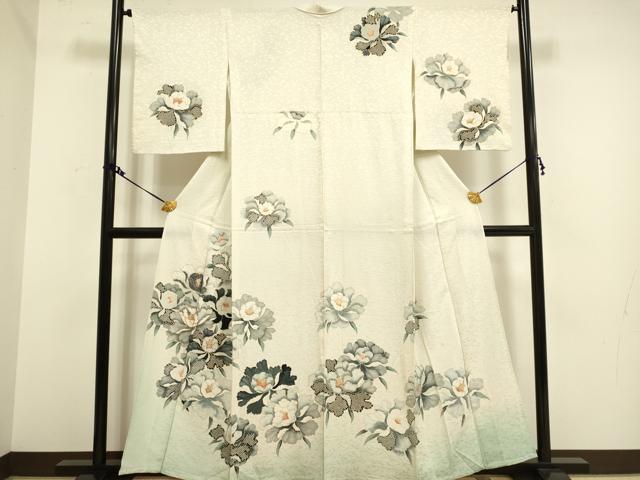 平和屋着物●訪問着　駒刺繍　草花文　暈し染め　金彩　正絹　逸品　AABB2956ph 平和屋着物□訪問着 駒刺繍 草花文 暈し染め 正絹 逸品 AAAU5725jd