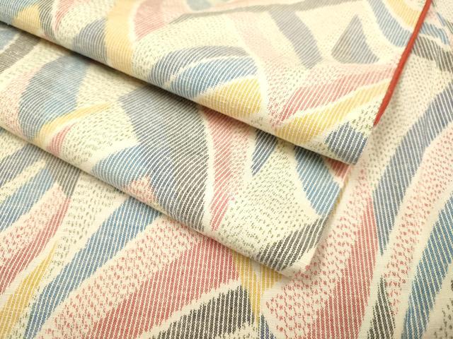 平和屋着物●上質な紬　抽象文様　正絹　逸品　DAAV3213du