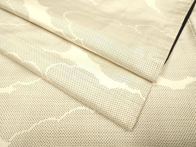 平和屋着物●本場大島紬　白大島　雲重ね文　正絹　逸品　DAAV3214du