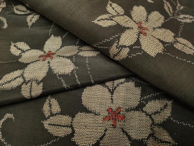 平和屋着物●上質な紬　花唐草文　正絹　逸品　DAAV3215du