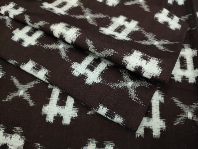 平和屋着物●久留米絣　単衣　井桁絣　綿　逸品　DAAV3228du