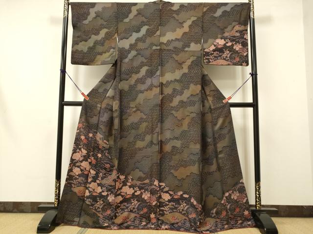 平和屋着物●訪問着　辻が花　正絹　逸品　DAAV3253du