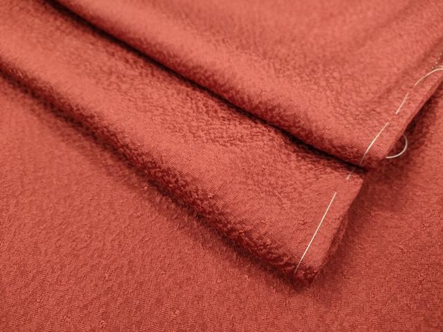 平和屋着物●上質な色無地　紋意匠　紅海老茶色　正絹　逸品　未使用　DAAV3267du