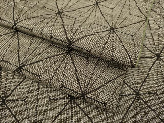 平和屋着物○本場大島紬 9マルキ 泥染め 麻の葉吉祥花文 高島屋扱い