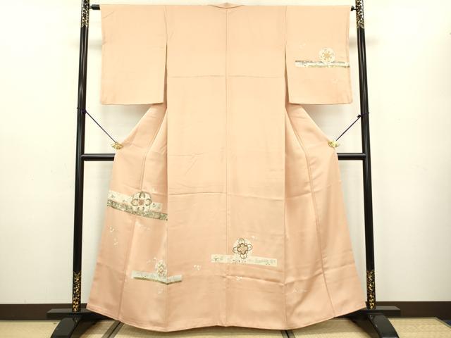 平和屋着物●訪問着　駒刺繍　正倉院花文　金彩　正絹　逸品　DAAV3345du