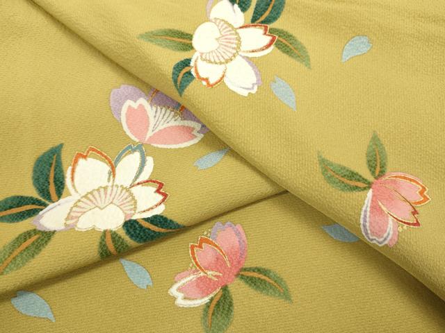 平和屋着物●上質な小紋　舞花文　金彩　正絹　逸品　未使用　DAAV3349du