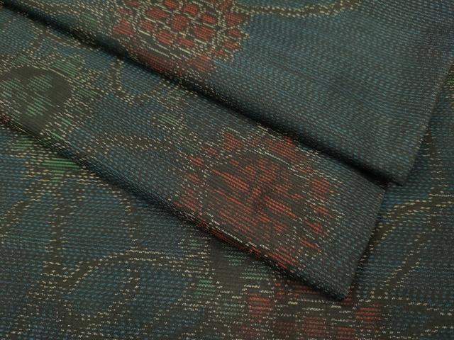 平和屋着物●本場大島紬　舞花文　正絹　逸品　DAAV3360du