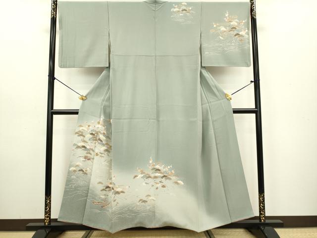 平和屋着物●訪問着　松竹梅　暈し染め　金彩　正絹　逸品　DAAV3368du