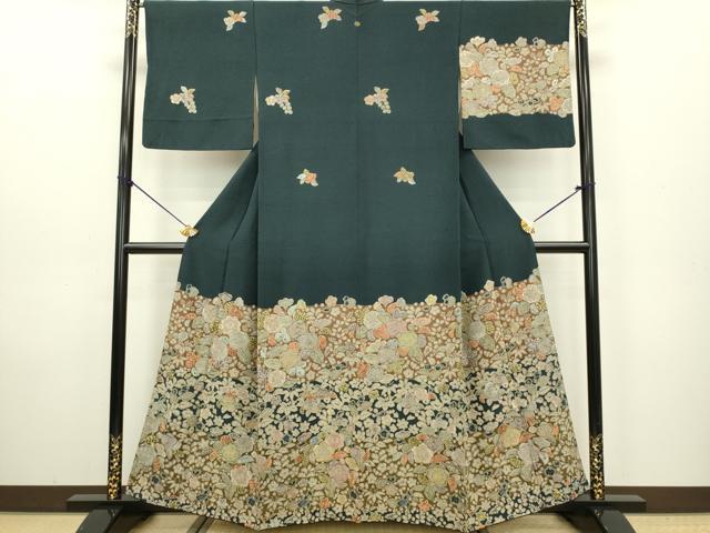 平和屋着物●訪問着　刺繍　辻が花　正絹　逸品　DAAV3387du