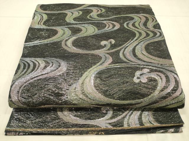 平和屋着物＊夏物 織物一筋名門 織悦 全通柄 本袋帯 流水