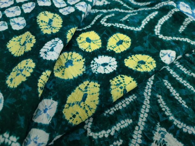 平和屋着物∴夏物　浴衣　有松鳴海絞り　草花文　綿　逸品　DAAV4117ud