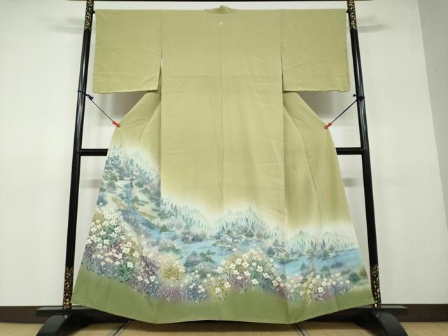 平和屋着物●豪華色留袖　友禅　作家物　風景草花文　暈し染め　正絹　逸品　未使用　DAAV4856ud