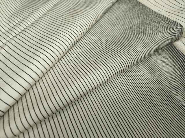 平和屋着物●上質な小紋　縞　鬼しぼ縮緬　正絹　逸品　DAAV4861ud