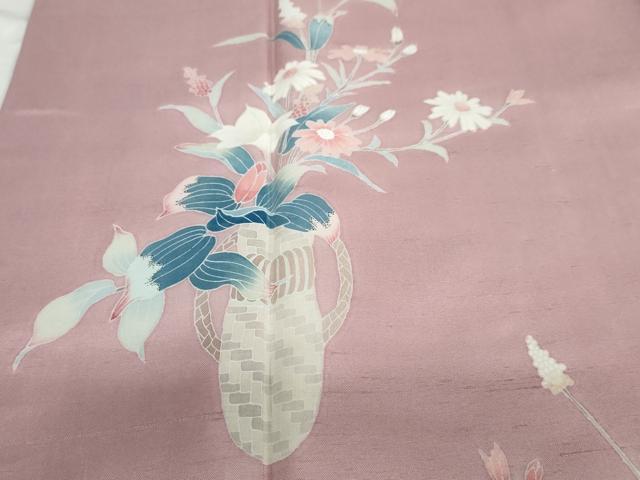 平和屋着物○十日町友禅作家 越村幸雪 訪問着 白山紬 童子遊び