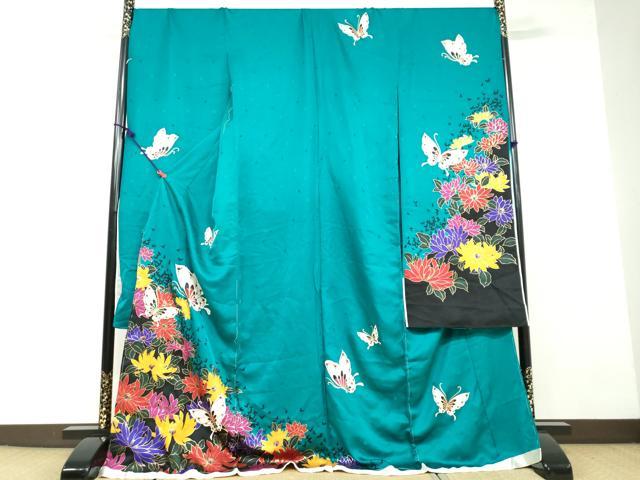 平和屋着物●豪華振袖　花蝶文　金彩　仮絵羽　逸品　未使用　DAAV4921ud