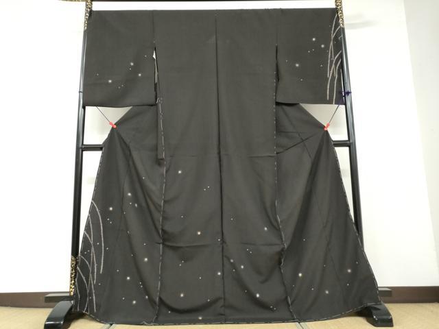 平和屋着物●訪問着　紬地　抽象文様　蛍暈し　仮絵羽　正絹　逸品　未使用　DAAV4924ud