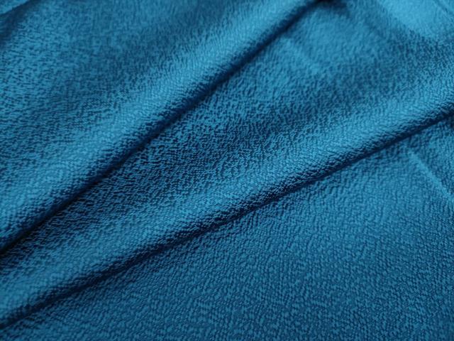 平和屋着物●上質な色無地　霞地紋　藍色　正絹　逸品　DAAV4940ud