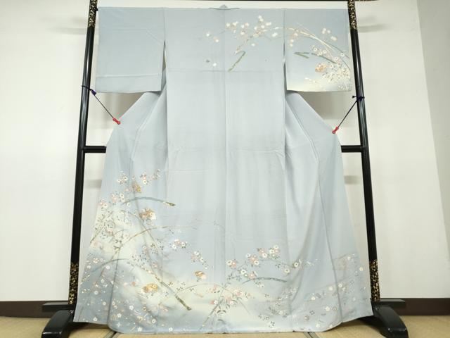 平和屋着物●訪問着　流水宝尽くし草花文　暈し染め　金彩　正絹　逸品　DAAV4947ud