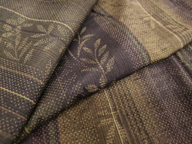 平和屋着物●上質な紬　枝葉間道　正絹　逸品　DAAV4979ud