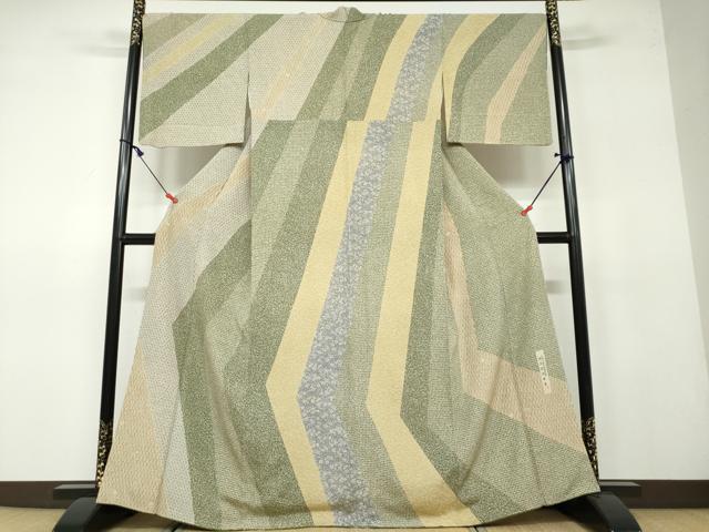 平和屋着物●山下晴三 京友禅競技大会受賞　訪問着　変わり間道　やまと誂製　正絹　逸品　DAAV4992ud