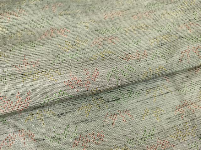 平和屋着物▽上質な紬 単衣 笹文 正絹 逸品 DAAV5022az 平和屋