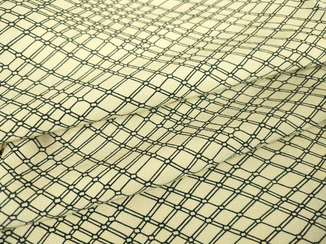 平和屋着物▽上質な小紋　単衣　網目文　正絹　逸品　DAAV5024az