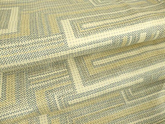 平和屋着物▽本場染大島紬　単衣　幾何学文　正絹　逸品　DAAV5025az