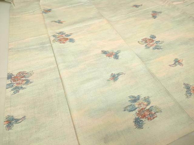 平和屋着物▽上質な紬 単衣 舞花文 正絹 逸品 DAAV5031az