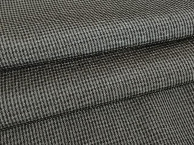 平和屋着物▽上質なお召　単衣　格子　正絹　逸品　DAAV5041az