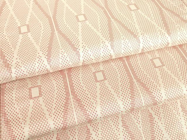 平和屋着物▽上質な紬　単衣　立涌文　正絹　逸品　DAAV5055az