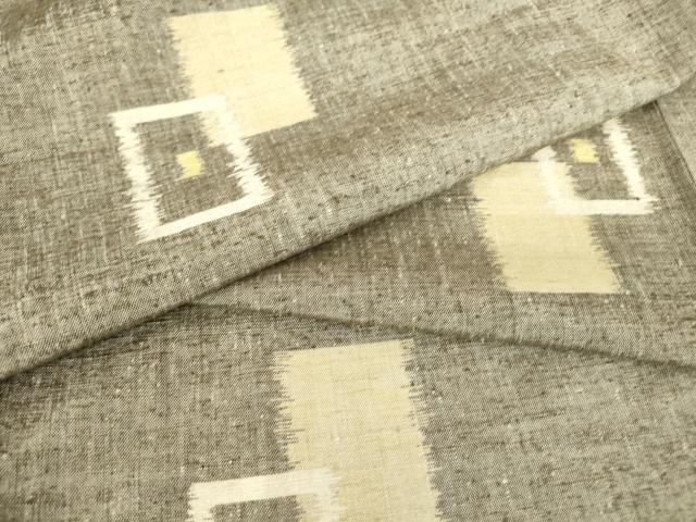 平和屋着物▽上質な紬　単衣　色紙重ね文　正絹　逸品　DAAV5075az