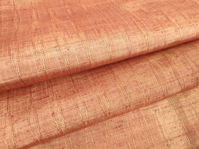 平和屋着物▽上質な紬　単衣　霞文　正絹　逸品　DAAV5076az