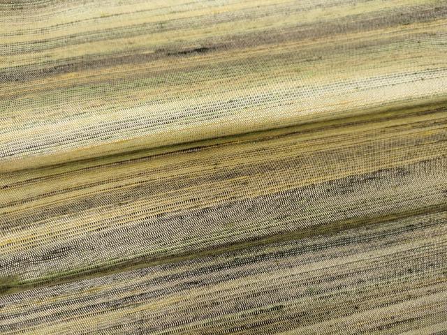 平和屋着物▽上質な紬　単衣　横段霞文　正絹　逸品　DAAV5210az