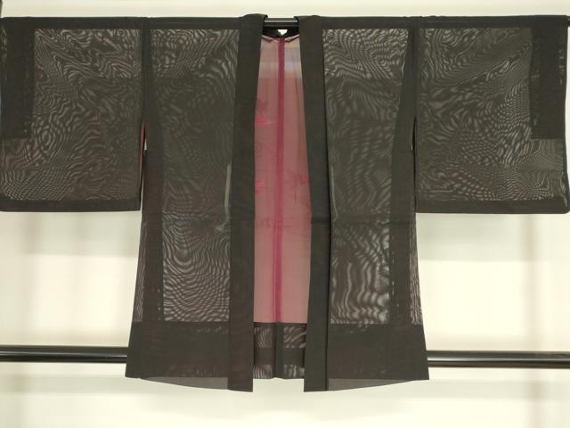 平和屋着物▽羽織　スリーシーズン　春夏秋　塵除け　紗　竜田川文　正絹　逸品　DAAV5229az