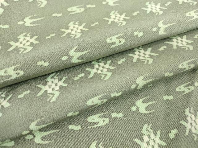 平和屋着物▽上質な小紋　単衣　燕絣　正絹　逸品　DAAV5315az