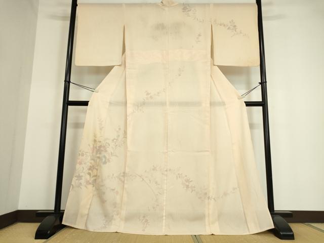 平和屋着物▽訪問着　無双　紗袷　紗×紗　草花文　正絹　逸品　DAAV5319az