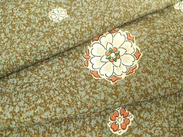 平和屋着物▽上質な小紋　単衣　舞花文　正絹　逸品　DAAV5327az