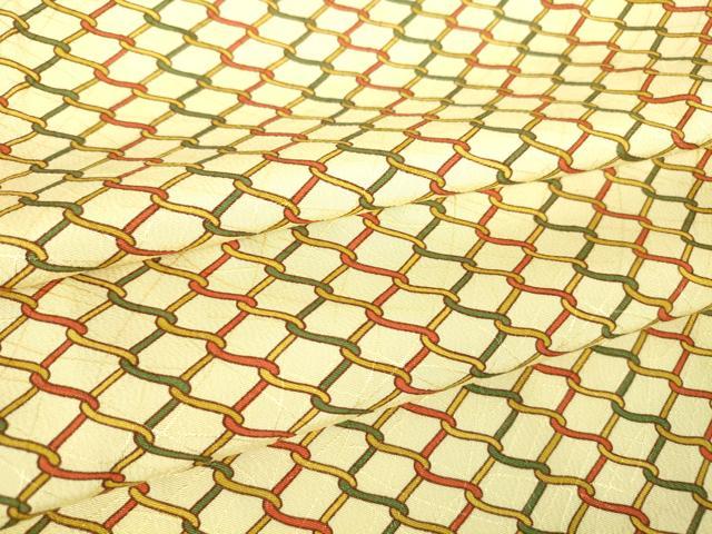 平和屋着物▽上質な小紋　単衣　網目文　正絹　逸品　DAAV5330az