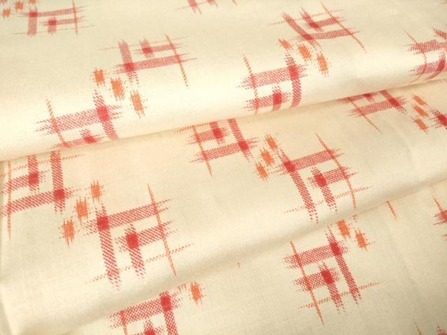 平和屋着物▽上質な紬　単衣　絣文　正絹　逸品　DAAV5333az