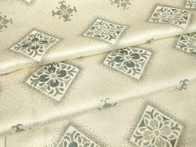 平和屋着物▽上質な小紋　単衣　菱花文　正絹　逸品　DAAV5338az