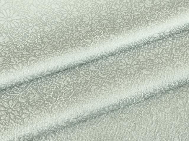 平和屋着物▽上質な色無地　単衣　桐花地紋　灰青色　正絹　逸品　DAAV5354az